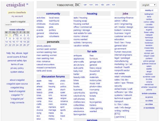 캐나다를 대표하는 커뮤니티 / Craigslist (크레이그리스트) : 네이버 블로그