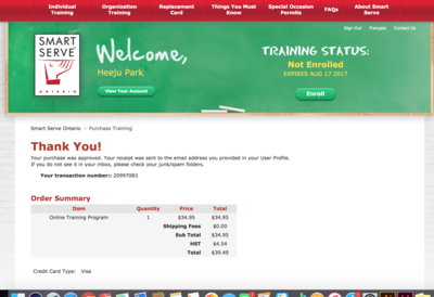 [캐나다 생활] Smart serve certification : 스마트 서버 자격증 : 네이버 블로그