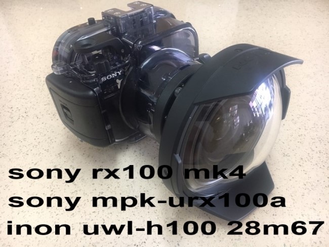 [수중카메라 및 렌즈] 소니 컴팩트카메라(sony rx100 mk4), 소니정품하우징(mpk-urx100a), 이논 광각렌즈 및 ...