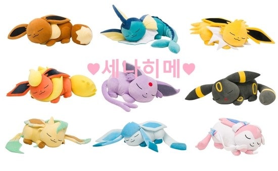 판매완료 ♥세나히메♥ 포켓몬스터 일본 정품 잠자는 이브이 시리즈 이브이 / 샤미드 / 쥬피썬더 / 부스터 / 블래키 / 에브이 ...