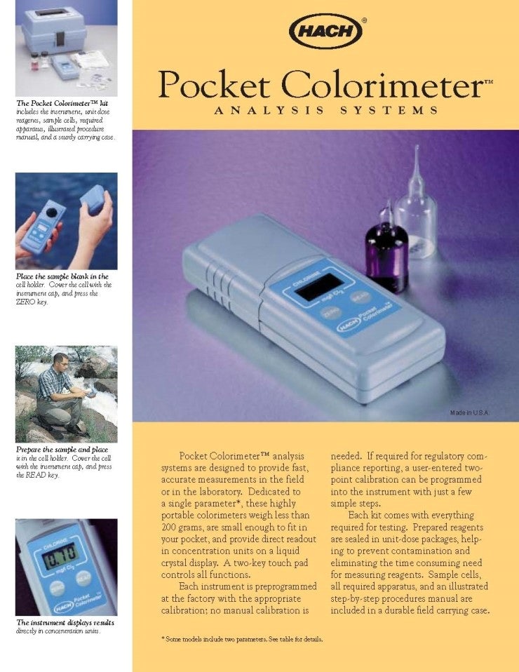 [트러스트테크] HACH / Pocket Colorimeter Chlorine / 46700-00 / 휴대용 잔류염소 측정기 ...