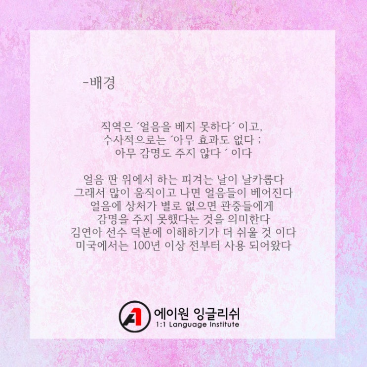 일산영어학원 오늘의 영어표현 - cut no ice : 네이버 블로그