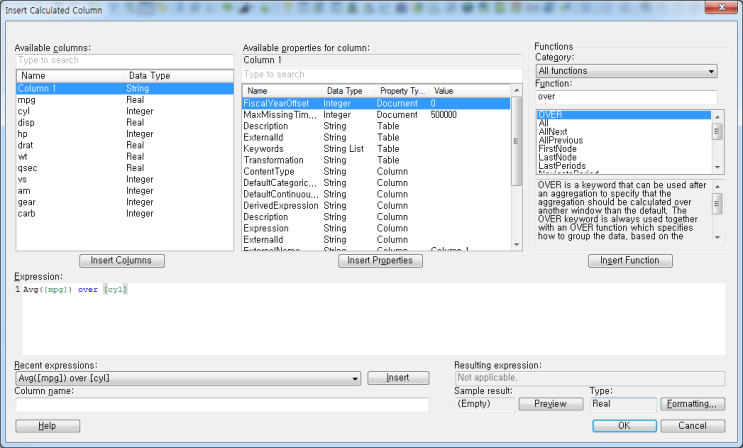 [Spotfire] 9. 스팟파이어의 OVER 함수 소개 : 네이버 블로그