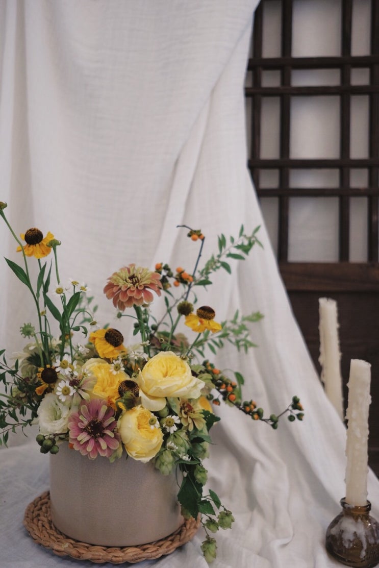 마음과 마음 사이에서 : 프렌치 플라워 센터피스 / 방배동 꽃작업실 소울문 스튜디오 Sole Moon flower studio ...