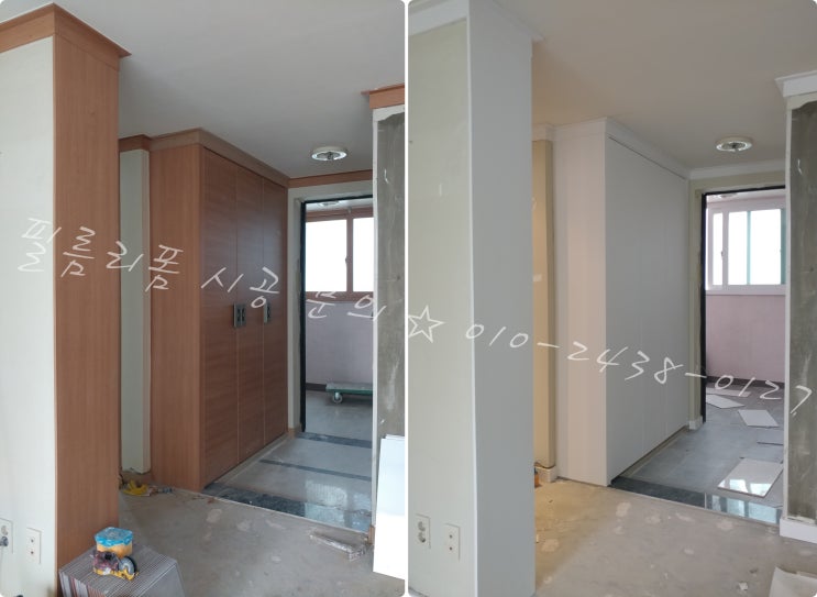 거실 베란다 주방 안방 현관 인테리어필름리폼시공 신발장필름리폼 샷시필름리폼 창틀필름지 미닫이문 방문 붙박이장 친환경필름지 서랍장