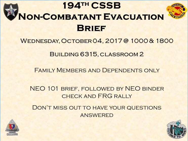 주한미군은 진정 ‘비전투원 소개작전(NEO)’을 준비하고 있지 않나?...194th CSSB 게시물은 무엇인가? : 네이버 블로그