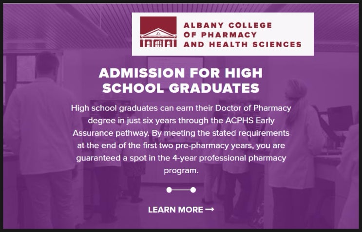 2018년 미국 약대 지원은 ACPHS (Albany College of Pharmacy and Health Sciences ...