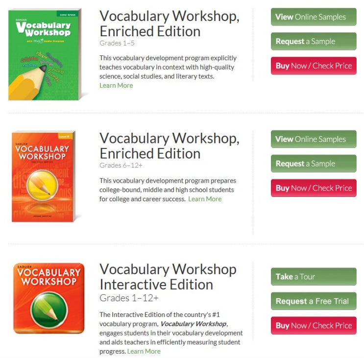 Vocabulary Workshop 레벨(단계) 총 정리 (Red, Purple, Green, Orange, Blue, A~H ...