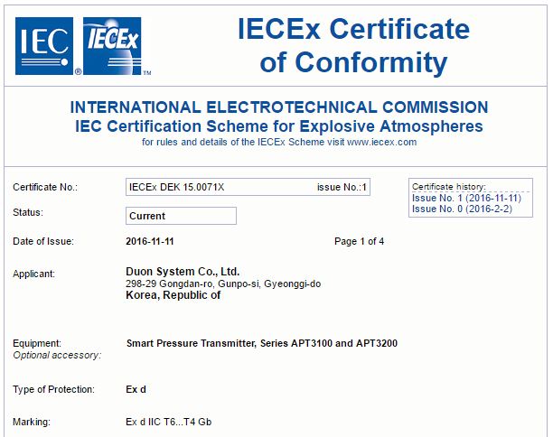 [IECEx/ATEX] Smart Pressure Transmitter Series APT3100 and APT3200 ...