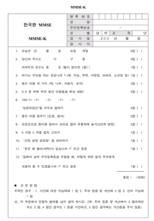 MMSE-K vs K-MMSE : 네이버 블로그