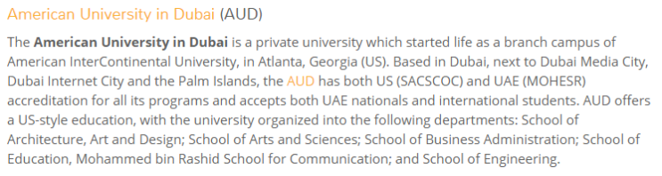 American University in Dubai (AUD) 소개 및 두바이유학 안내 : 네이버 블로그