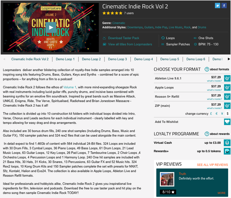 [샘플] Loopmasters - Cinematic Indie Rock Vol.02 : 네이버 블로그