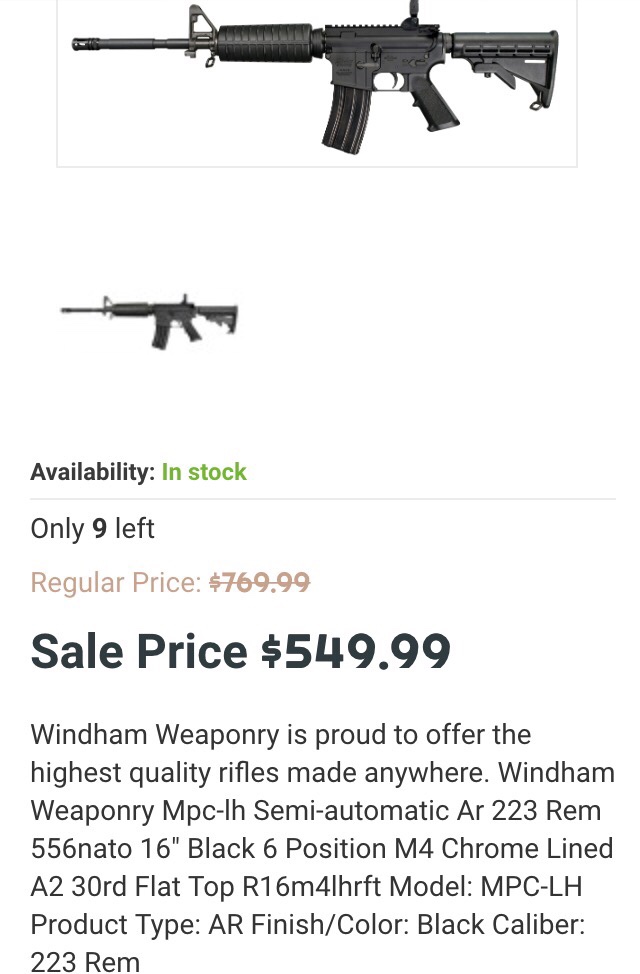 Windham Weaponry M4 카빈 소총 가격 550달러 판매 시작 : 네이버 블로그