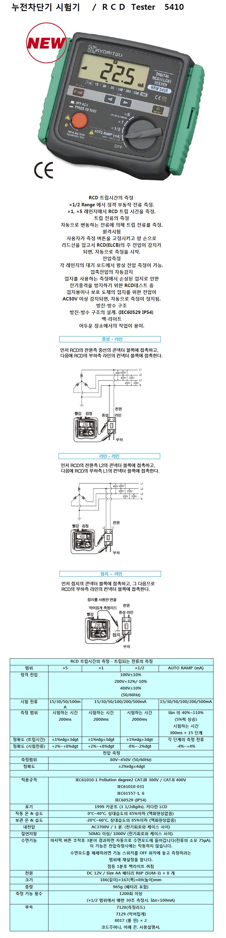 누전차단기시험기/KEW-5410/교리스/ RCD테스타/교리츠5410/KYORITSU : 네이버 블로그