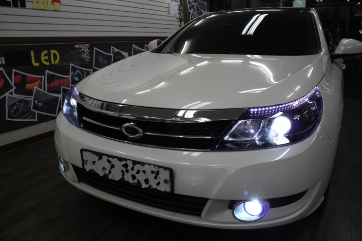 삼성 SM5 L43 전조등 + 안개등 HID + 아이라인LED + 미등LED _CARZIP 카집 : 네이버 블로그