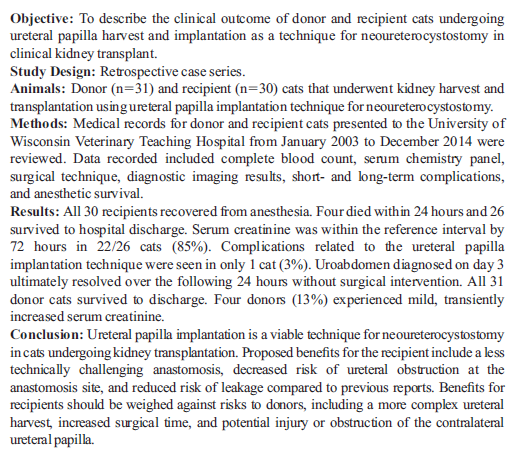 Ureteral Papilla Implantation as a Technique for Neoureterocystostomy ...