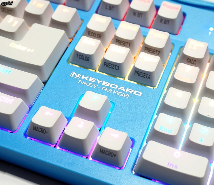 스카이디지탈 NKEYBOARD NKEY R3 RGB LED 한글 PBT 블루에디션 상세 후기 : 네이버 블로그