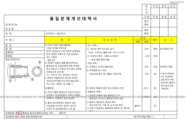 SQ인증-5스타 4M-5M1E변경 설계변경 대책서 / 5m1e 변경 신고서/공정 5M1E의 개념/4M 변경 지침서/4M/4M변경 ...