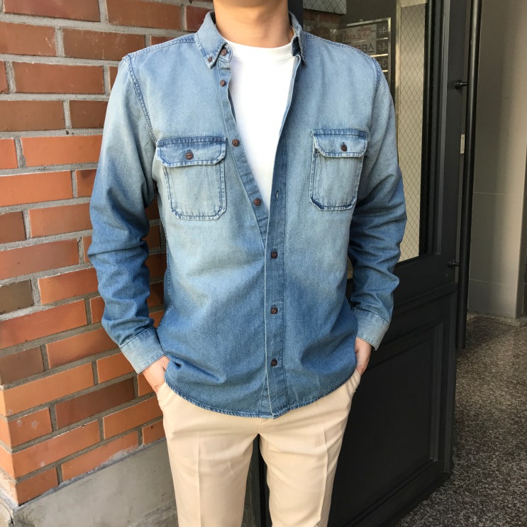 【브로샵】봄코디남자코디블로그마켓셔츠청남방남자블로그마켓 셔츠남자셔츠코디남자 데일리룩데님셔츠 네이버 블로그