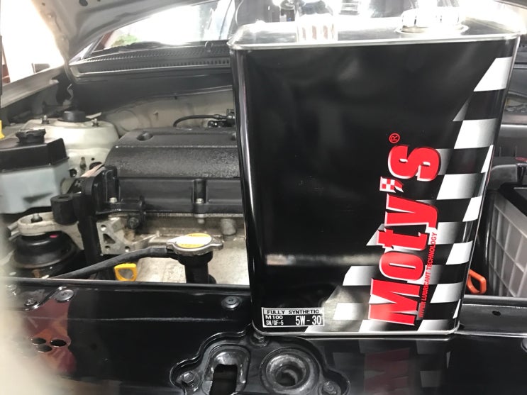 뉴프라이드 모티스 주니어 엔진오일 MOTY'S M100 5W30 안산 시흥 인천 부천 부평 안양 합성유교환전문점 덕산모터스 ...