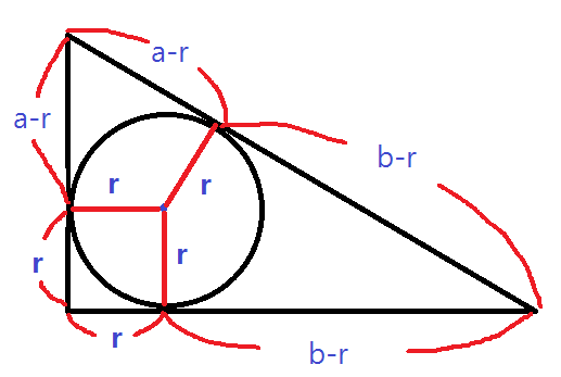 직각삼각형 내접원 반지름 쉽게 구하는 공식 : 네이버 블로그