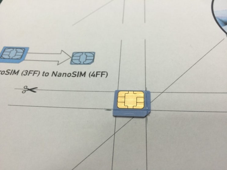 유심 변경 사진 지도(mini sim(2ff) to nano sim(4ff)) : 네이버 블로그