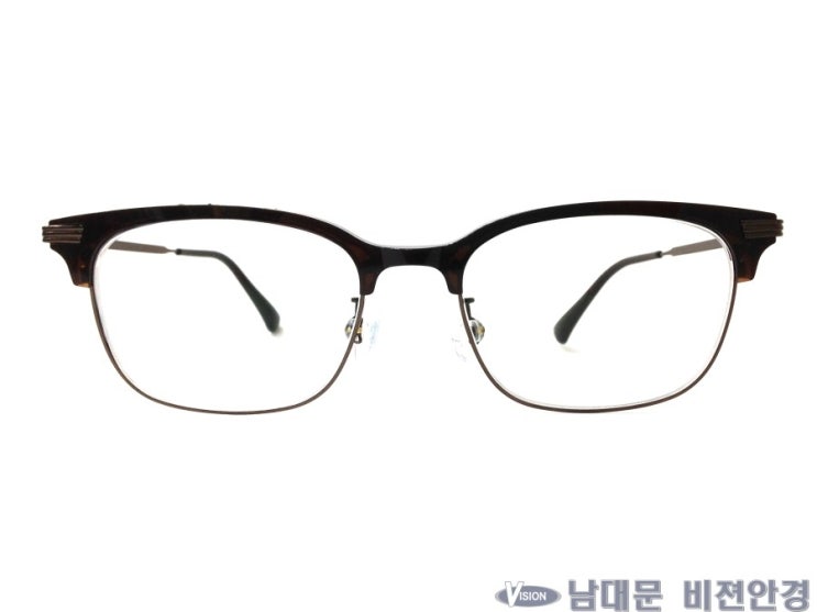 크루세이드 4534 02 올 브라운 사각 하금테 안경에 청광차단렌즈 도수넣기 안산 사동 서울 남대문 비젼 안경원