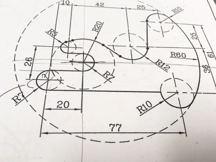 4일차 :: 캐드 Auto CAD Circle(Ttr), Trim, Offset 으로 도형을 그려보자 : 네이버 블로그