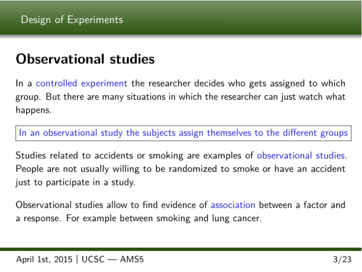 [UCSC 강의 자료 분석] Observational Studies VS. Controlled Experiments : 네이버 블로그