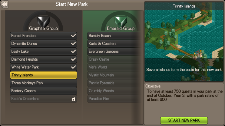 롤러코스터 타이쿤 클래식 6. Trinity Islands : 네이버 블로그