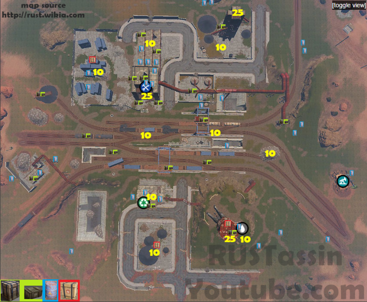 러스트(RUST) 공략 트레인 야드 [train yard] 상자 및 드럼통 위치 - RUSTassin 러쌔신 RUST : 네이버 블로그
