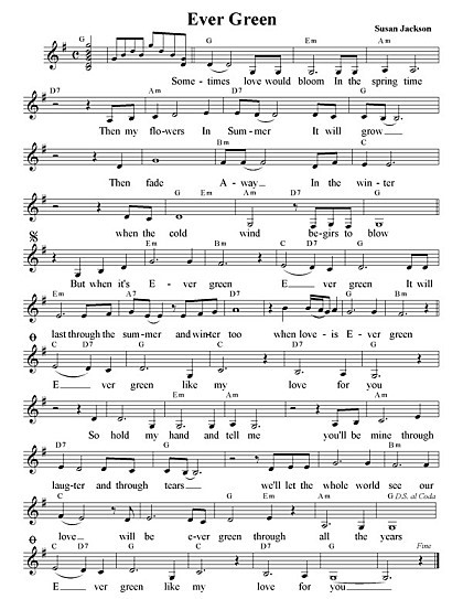 * Ever Green (악보) / Susan Jacks : 네이버 블로그
