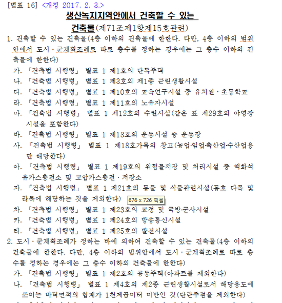 2017년도개정 생산녹지지역에서할수있는건축행위토목설계사무소 주연합 네이버 블로그
