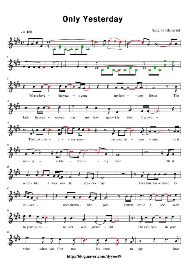 Only Yesterday - Isla Grant : 네이버 블로그