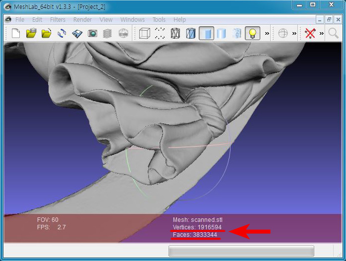 STL 파일용량 줄이기 (MeshLab 이용) : 네이버 블로그
