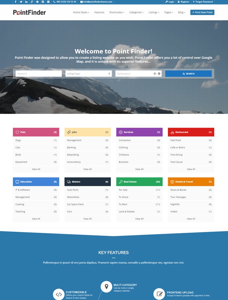 워드프레스 테마 소개 : Point Finder - Directory WordPress Theme : 네이버 블로그