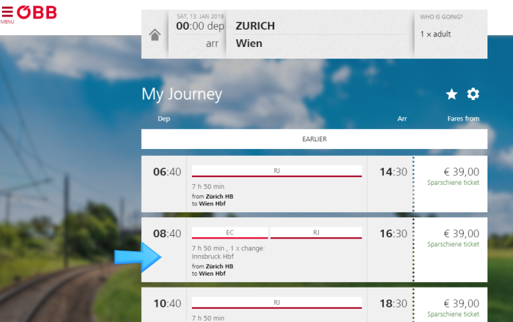 [D-86]유럽준비 #4, 취리히에서 비엔나(빈) 야간 열차 obb 예약하기 : 네이버 블로그