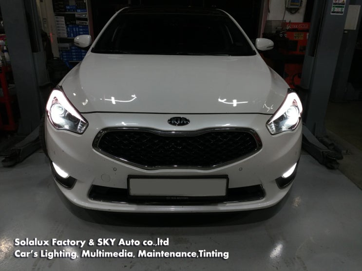 더뉴K7 HID라이트+LED안개등 팩키지 인스톨.. 더뉴K7 D1S리페어 Snow Plus+ 5500K+솔라룩스 파워LED안개등 (150w급 Fan type) 팩키지 작업 ...