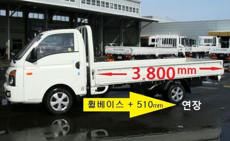 포터2 초장축 일반캡 길이가 3800mm인 적재함 길이 연장차소개 네이버 블로그