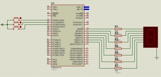 34. Atmega128 + 스위치를 사용하여 가감, 증감, FND reset(if문 응용) : 네이버 블로그