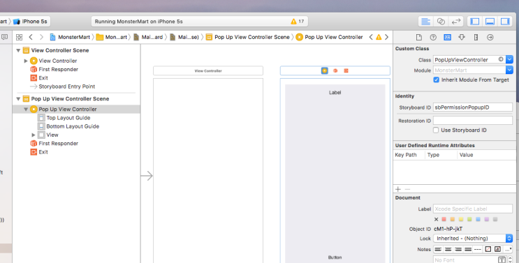 [swift] view controller 추가 시 런타임에러 현상 : 네이버 블로그