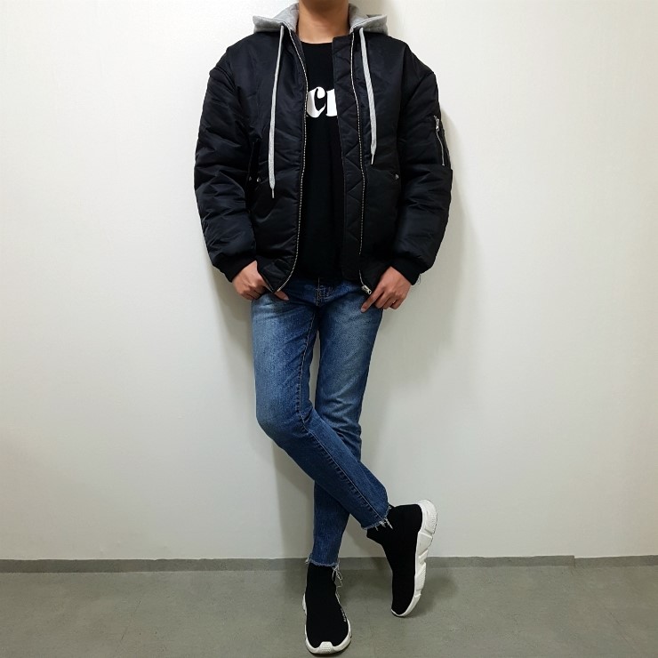 남자 항공점퍼 후드패딩 코디아크네 맨투맨컷팅진발렌시아가 스피드러너 유뱅의 데일리룩 블로그 네이버 블로그