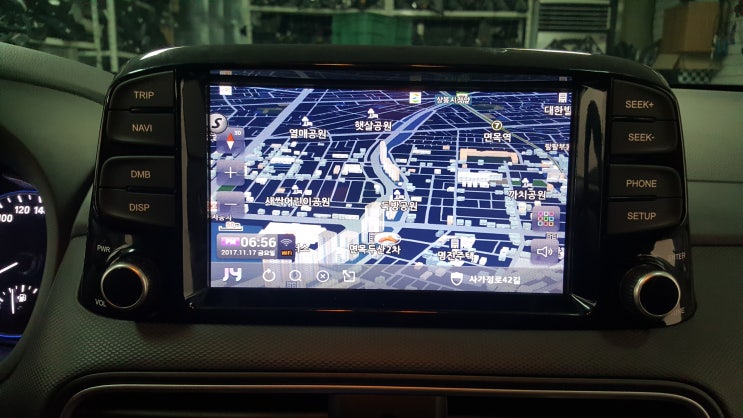 코나 네비게이션 매립(T3000),코나후방카메라 장착,국내최초티맵지도네비게이션,T-3000네비게이션 : 네이버 블로그