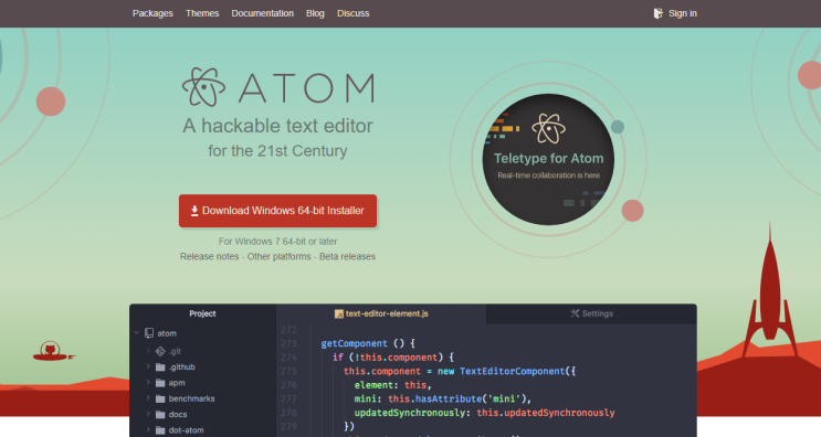 HTML Editor : Atom 아톰 다운로드 방법 : 네이버 블로그