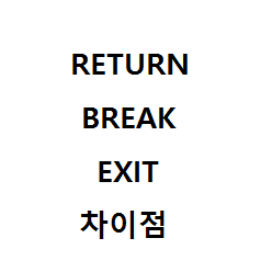 RETURN, BREAK, EXIT 차이점 : 네이버 블로그