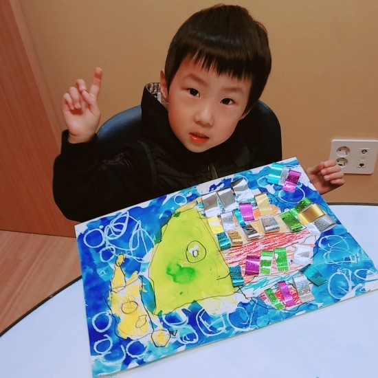 청라 유아 미술 영렘브란트 청라 파크자이클래스 5세4세 12월1주 수업 청라5단지미술학원 반짝반짝 물고기 네이버 블로그