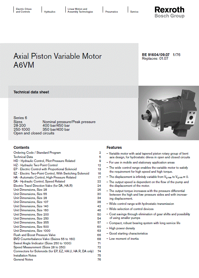 유압모터 - A6VM / REXROTH : 네이버 블로그