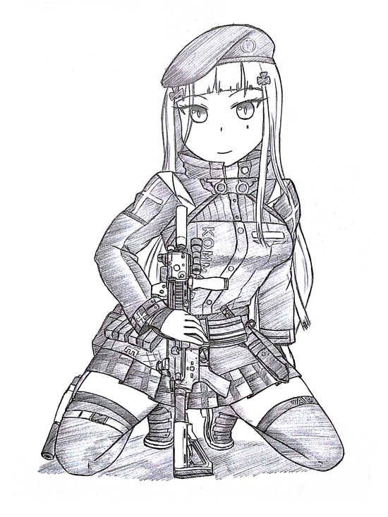 소녀전선 HK416을 마음대로 그려보았다. (Girls' frontline HK416 Drawing) : 네이버 블로그