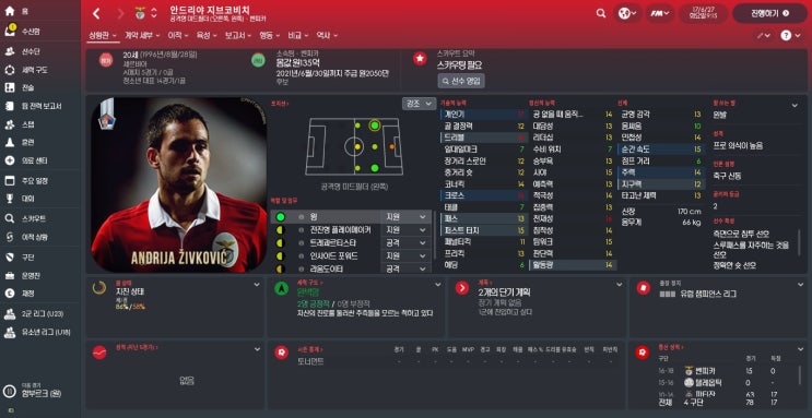 키안티가 추천하는 FM2018 이 선수를 추천합니다!!!-안드리야 지브코비치(Andrija Zivkovic) : 네이버 블로그