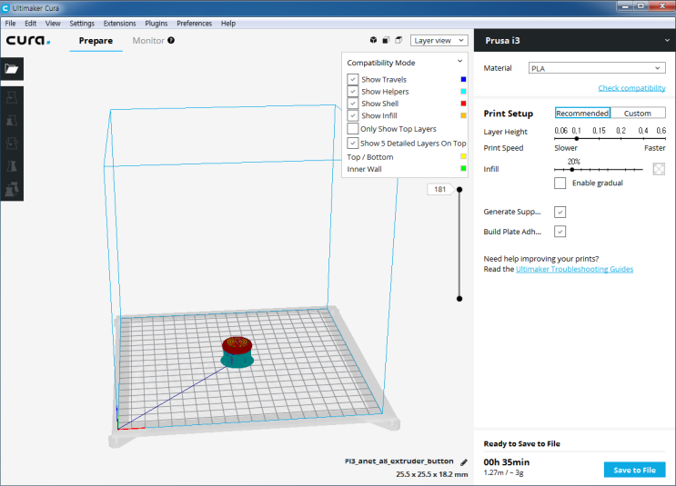 3D printer/Cura plate, support 옵션 : 네이버 블로그